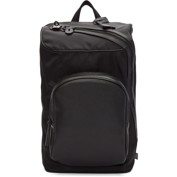 Neil Barrett Black Diagonal Zip Backpack Neil Barrett