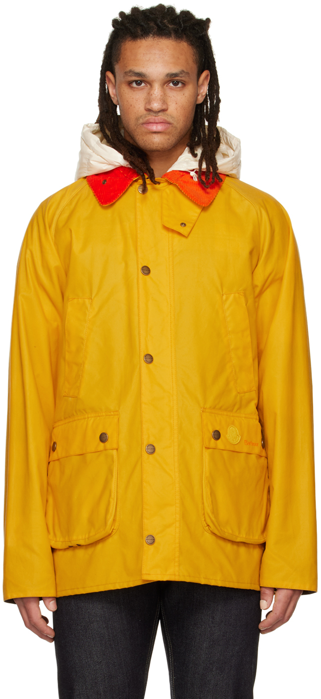 Moncler Genius 2 Moncler 1952 Yellow Barbour Edition Wight Short Down ...