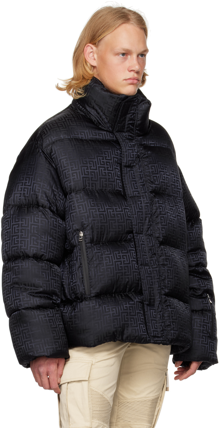 Balmain Black Monogram Puffer Jacket Balmain