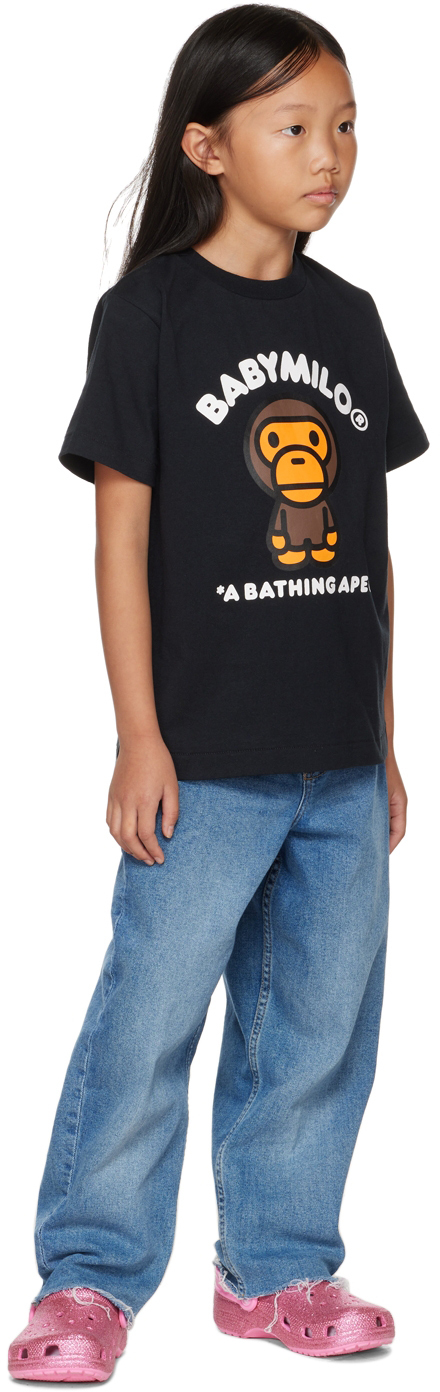 BAPE Kids Black Mirror Baby Milo T-Shirt A Bathing Ape