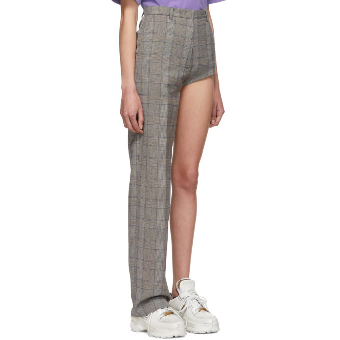Pushbutton Grey Check One-Leg Trousers Pushbutton