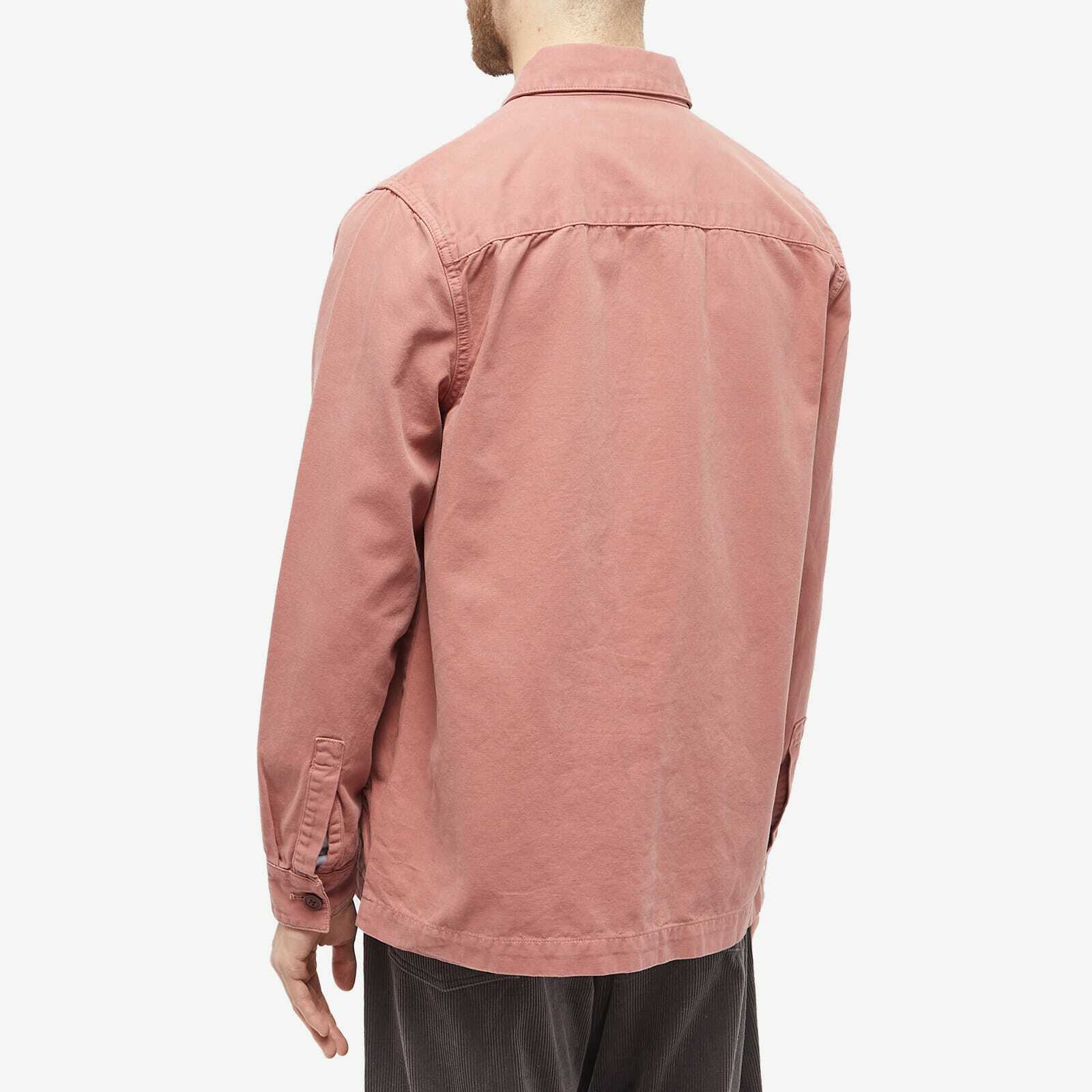 Barbour Men's Washed Overshirt in Pink Salight Barbour