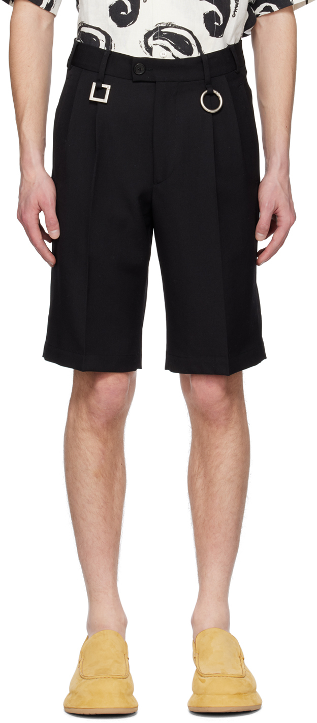 Jacquemus Black Le Raphia 'Le Short Rond Carré' Shorts Jacquemus