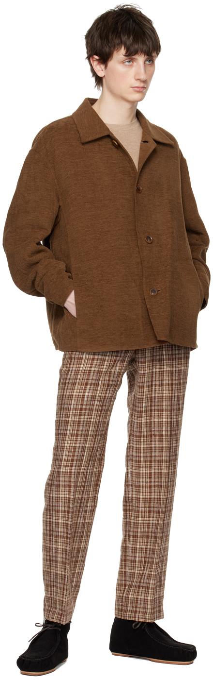 AURALEE Brown Button-Up Jacket Auralee