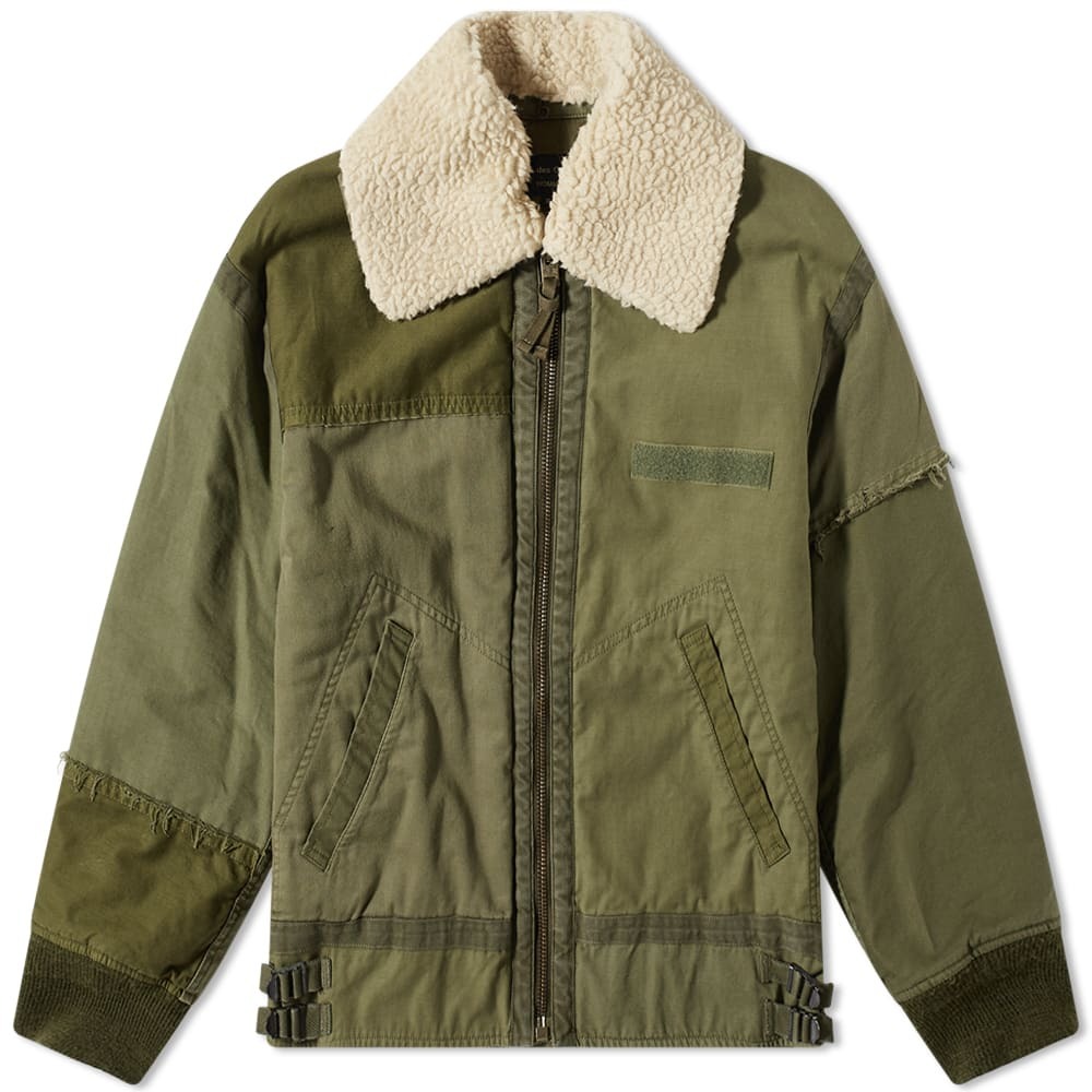 Comme des Garçons Homme Men's Sherpa Collar Jacket in Khaki Mix Comme ...