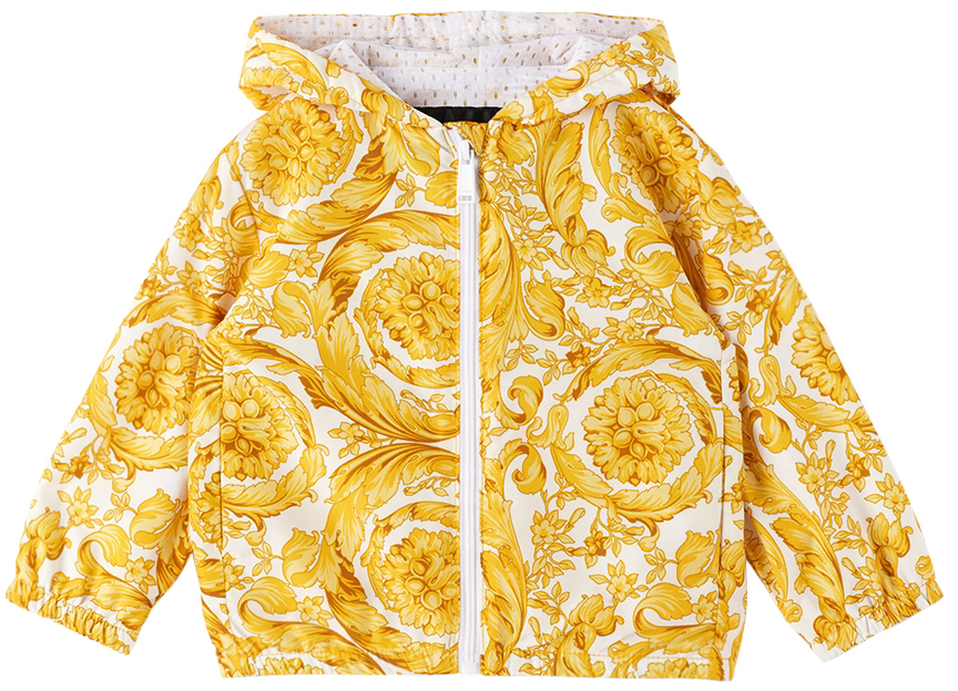 Versace Baby White & Gold Barocco Jacket Versace