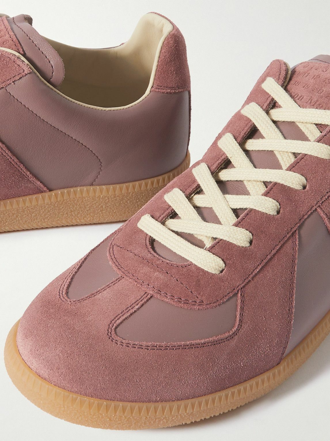 Maison Margiela - Replica Leather and Suede Sneakers - Pink Maison Margiela