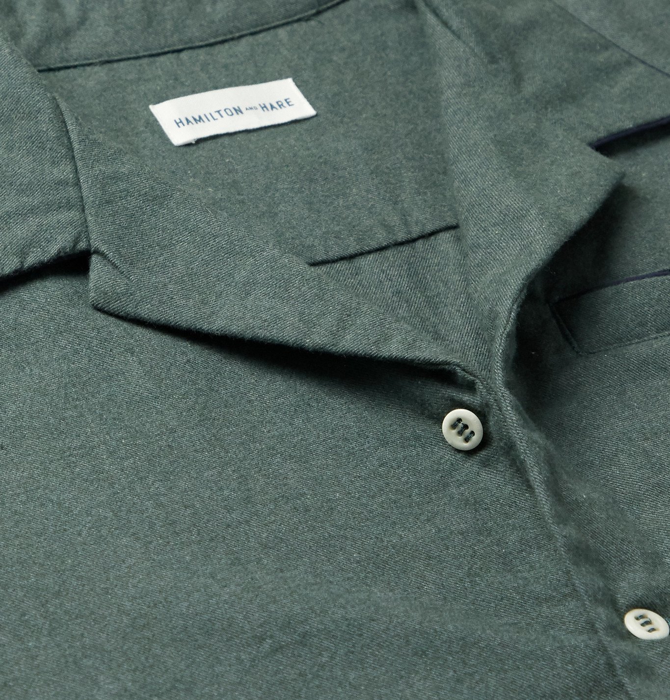 Hamilton and Hare - Brushed Cotton-Flannel Pyjama Shirt - Green ...