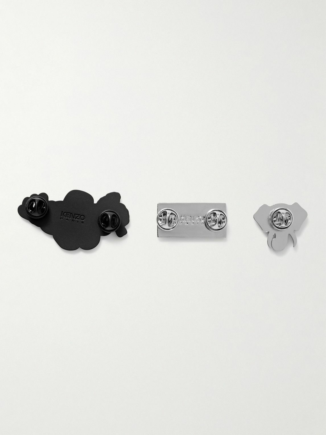KENZO - Set of Three Silver-Tone and Enamel Pins Kenzo