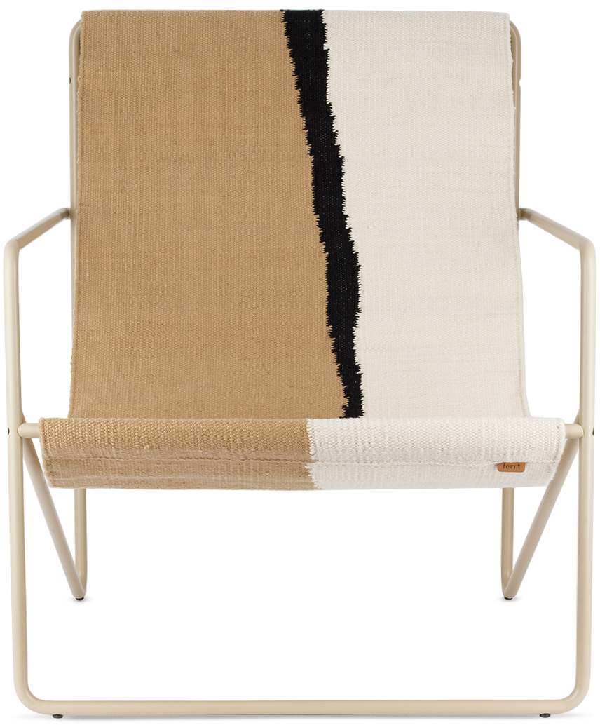 ferm LIVING Off-White & Brown Desert Lounge Chair ferm LIVING