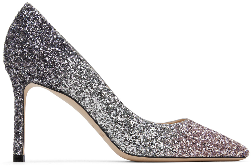 Jimmy Choo Silver & Pink Romy 85 Heels Jimmy Choo
