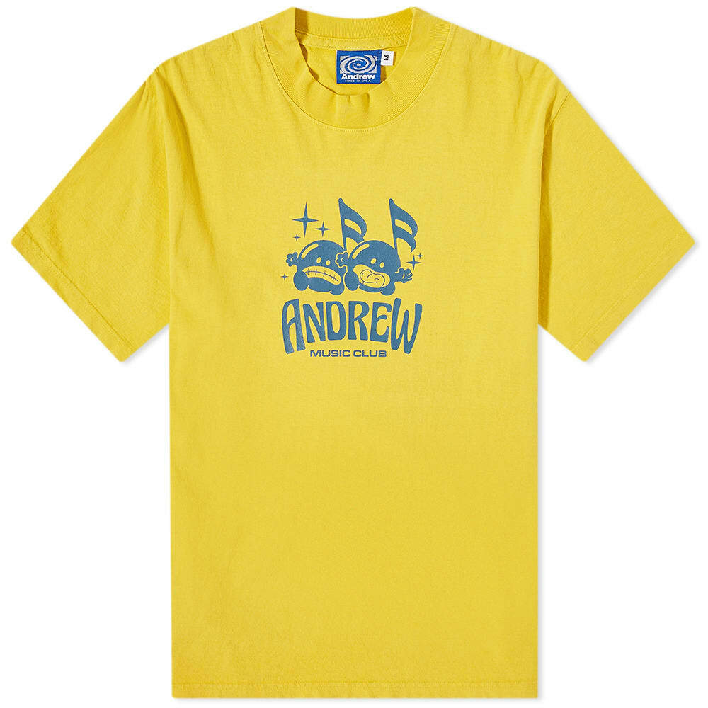 Andrew Men's Music Club T-Shirt in Yellow Andrew