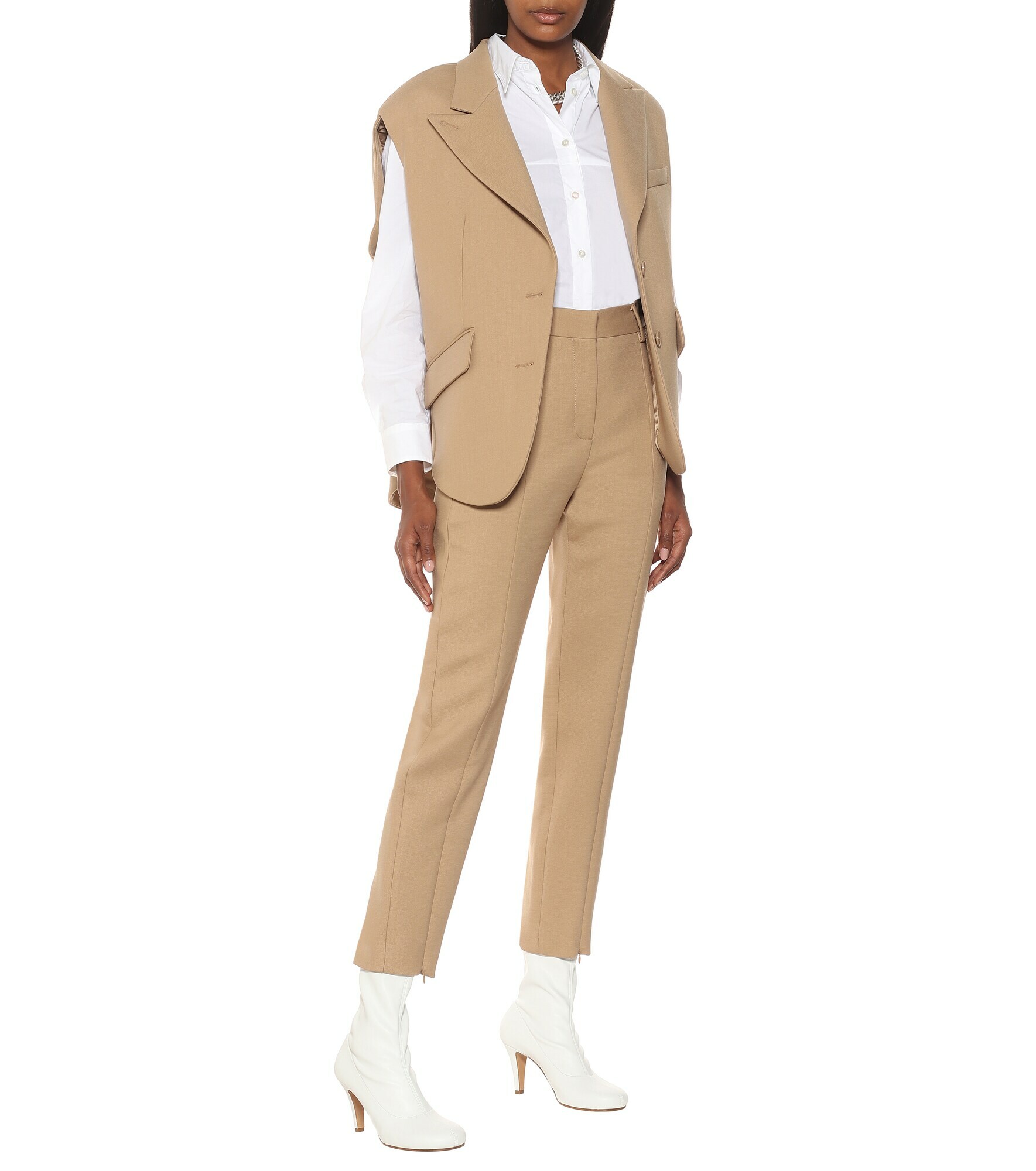 MM6 Maison Margiela - Zipped high-rise slim fit pants MM6 Maison Margiela