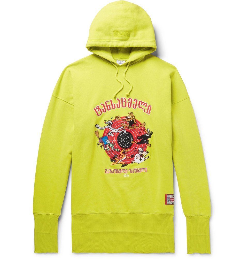 Vetements - Oversized Embroidered Fleece-Back Stretch-Cotton Jersey ...