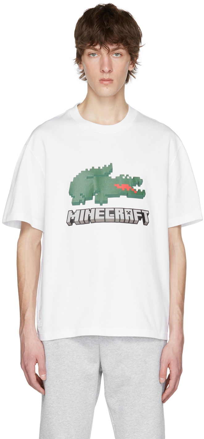Lacoste White Minecraft Edition Cotton T-Shirt Lacoste