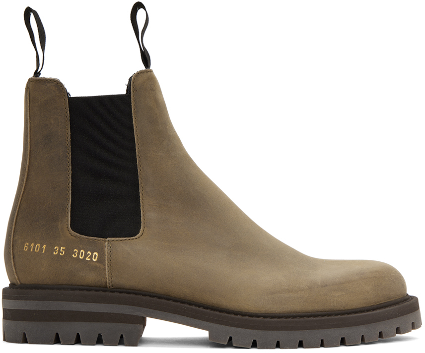 Common Projects Brown Winter Chelsea Boots Common Projects