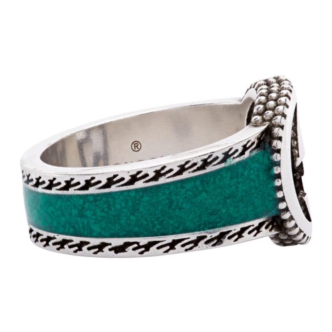 Gucci Green Interlocking G Enamel Signet Ring Gucci