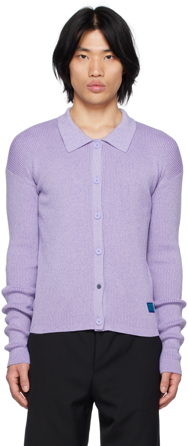 Acne Studios Purple Rib Cardigan Acne Studios