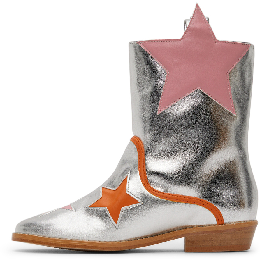 Stella McCartney Kids Silver Cosmic Star Cowboy Boots Stella McCartney