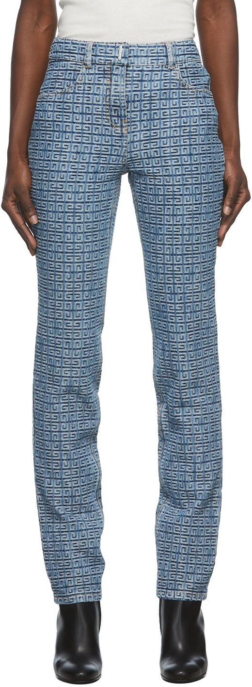 Givenchy Blue Jacquard Logo Jeans Givenchy