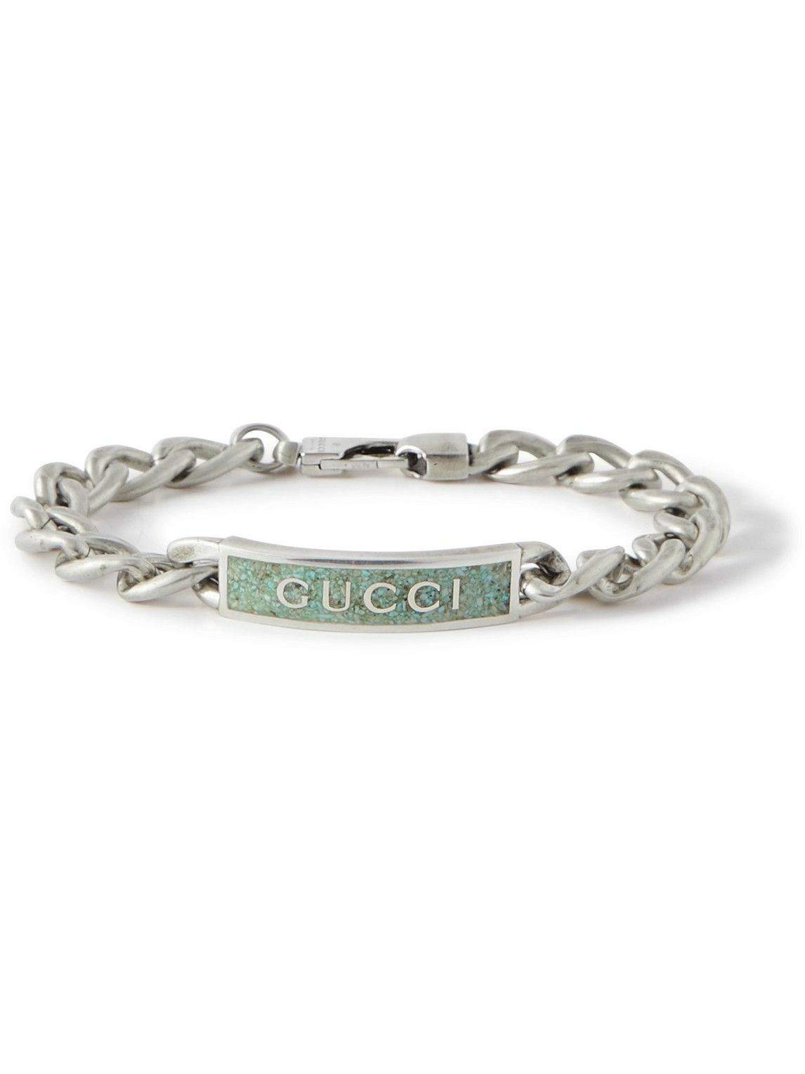 GUCCI - Sterling Silver and Enamel Chain Bracelet - Silver Gucci