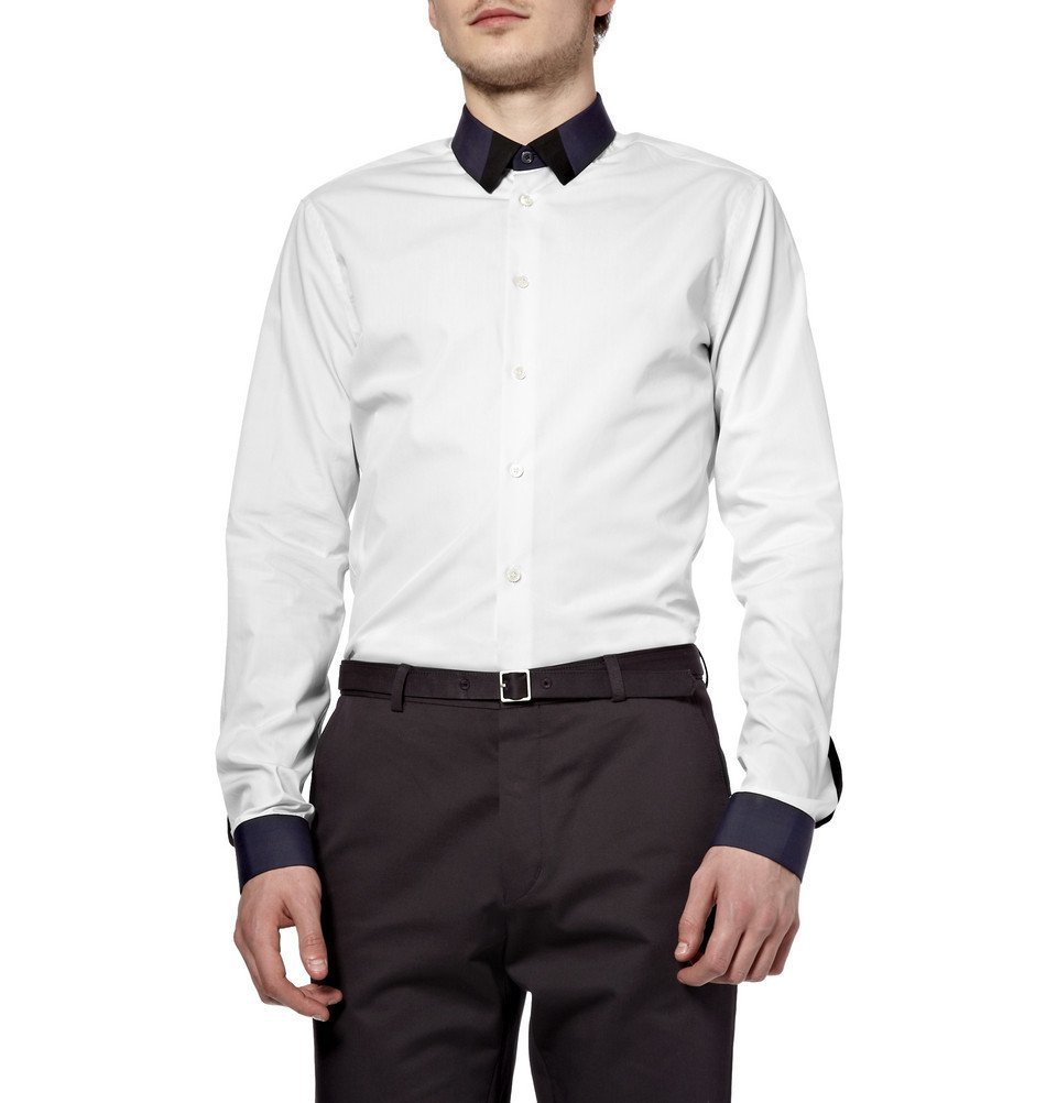 Balenciaga - Two Tone Collared Shirt - White Balenciaga