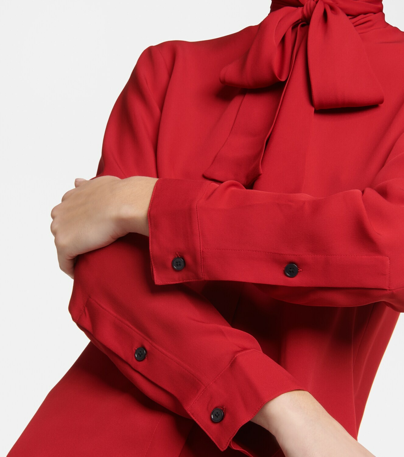 Khaite - Tash bow-detail silk georgette blouse Khaite