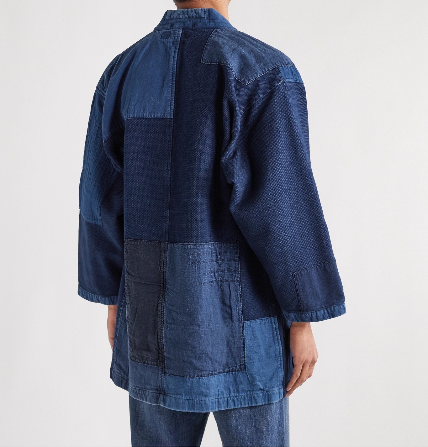 Blue Blue Japan - Sashiko Haori Patchwork Indigo-Dyed Cotton Jacket ...