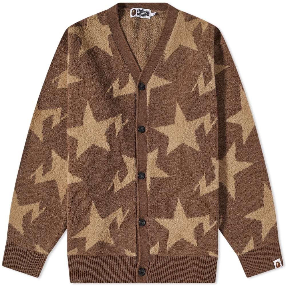A Bathing Ape Sta Pattern Relaxed Fit Knit Cardigan A Bathing Ape