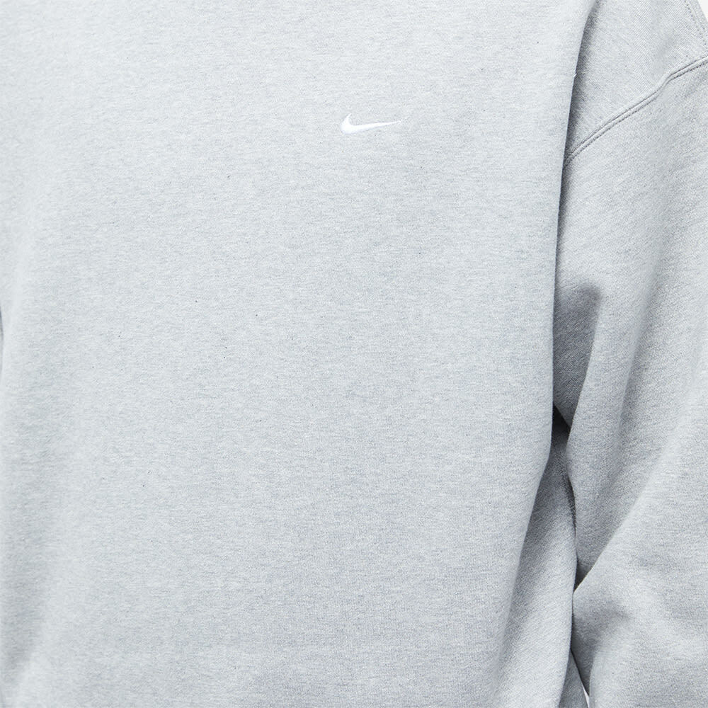 Nike Mens Solo Swoosh Fleece Crew Sweat In Dark Grey Heather White Nike