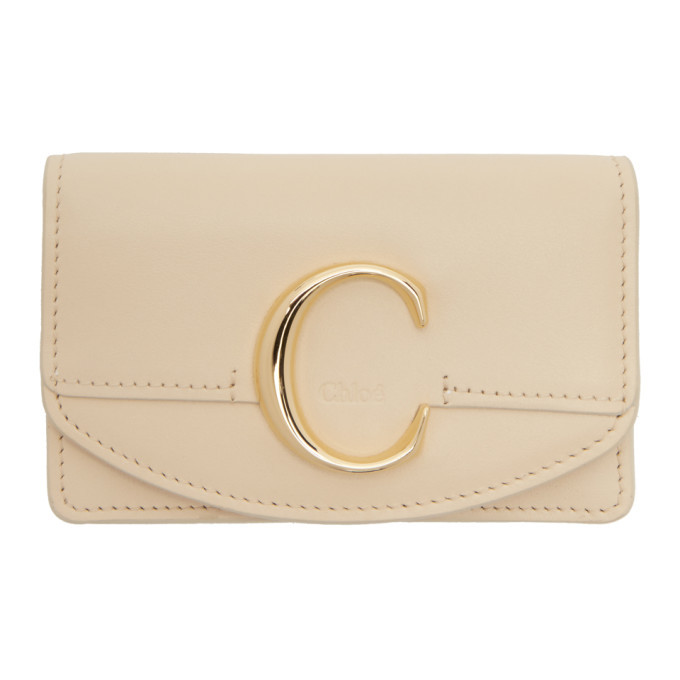Chloe Beige Small Chloe C Card Holder Chloe