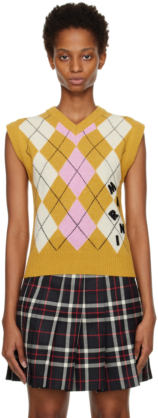 Marni Yellow Argyle Vest Marni