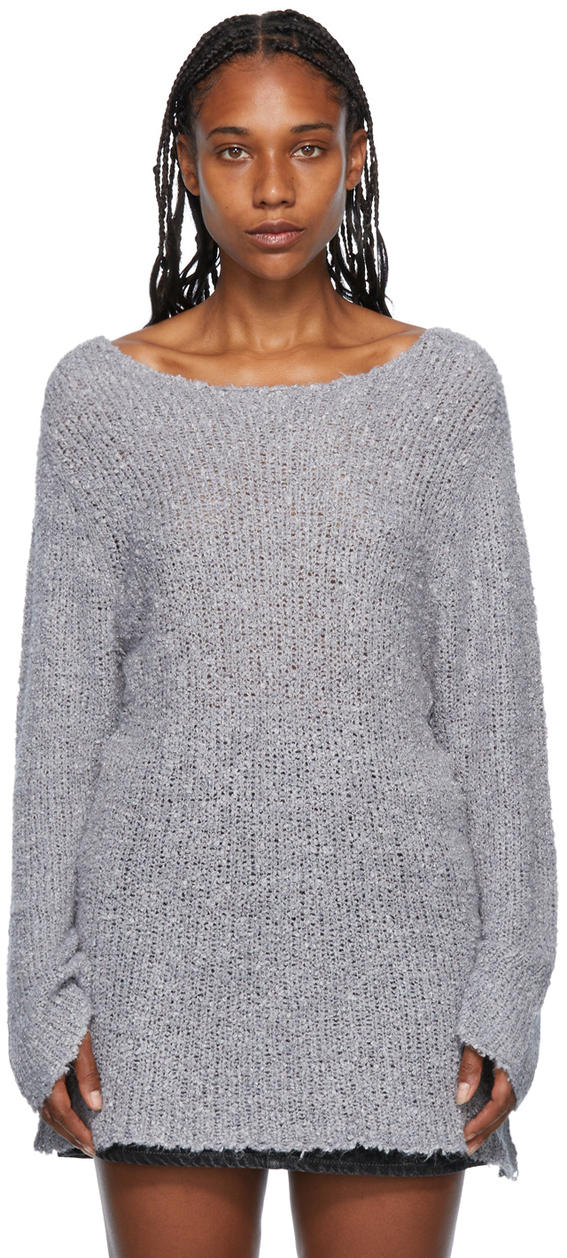 Our Legacy Gray Wide Neck Sweater Our Legacy