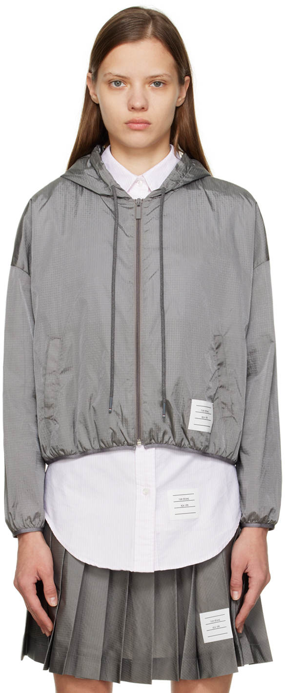 Thom Browne Gray Oversized Jacket Thom Browne