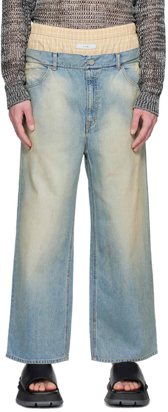 JieDa Indigo Double Waist Jeans JieDa