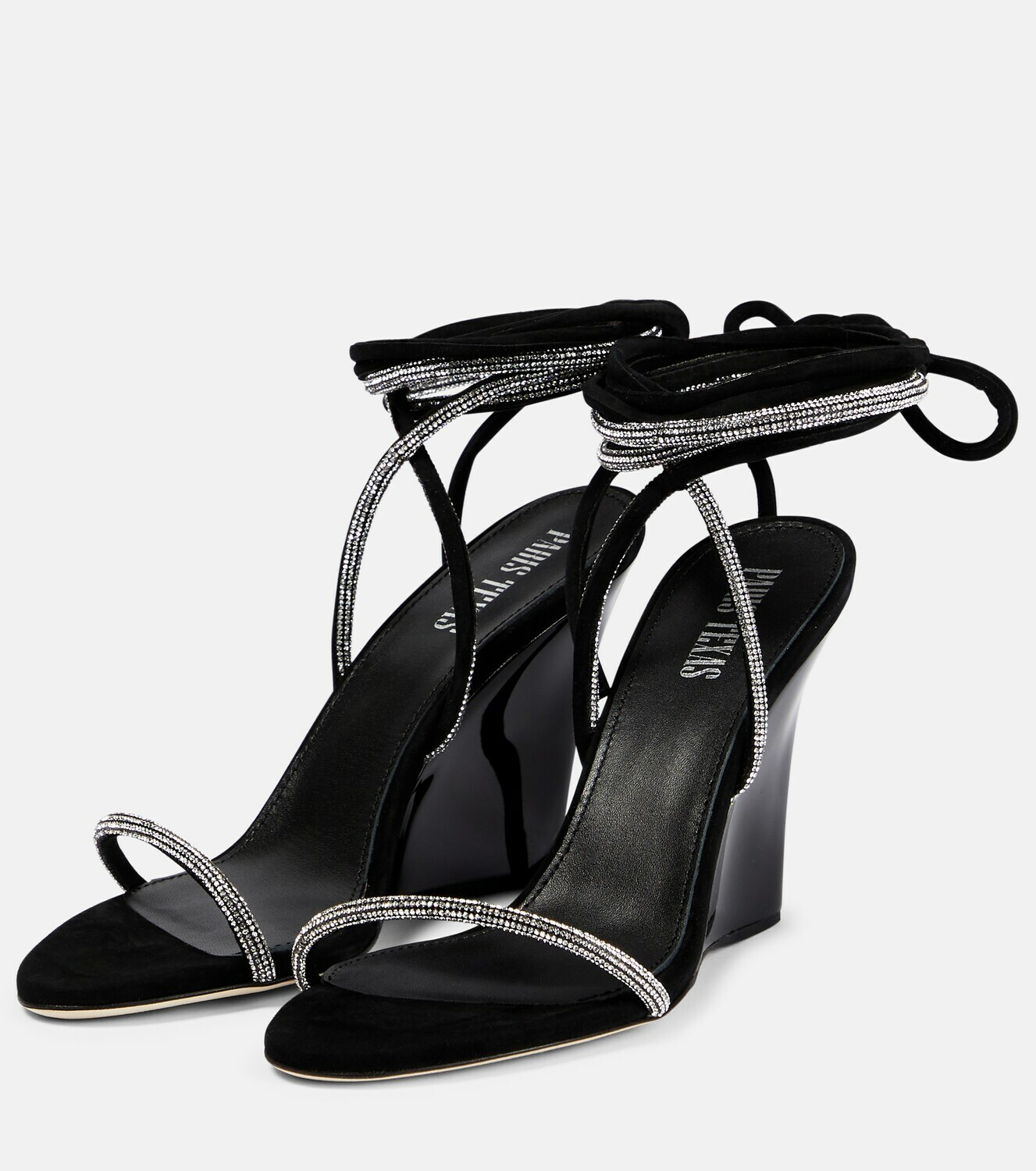 Paris Texas - Willow embellished suede wedge sandals Paris Texas