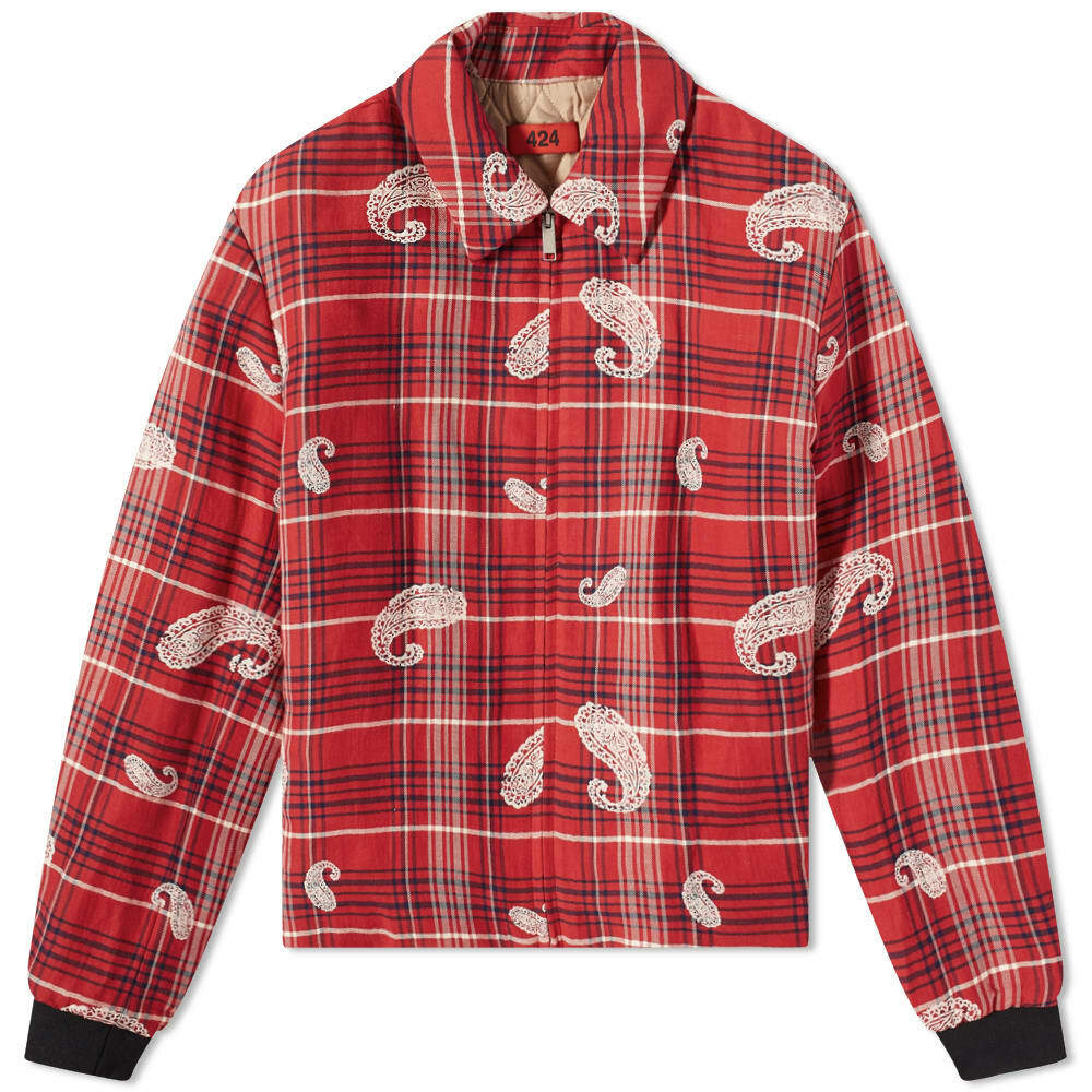 424 Men's Lightweight Logo M-65 Jacket in Red 424