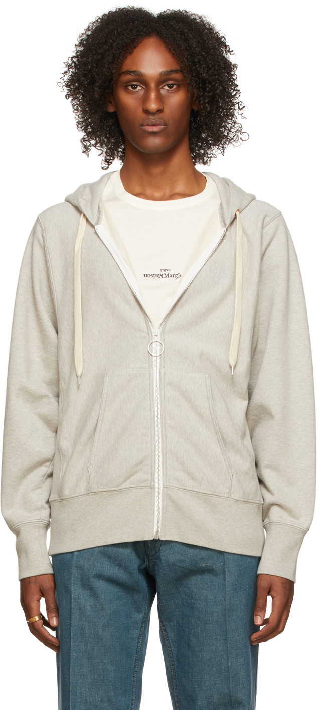 Maison Margiela Grey Zip-Up Hoodie Maison Margiela