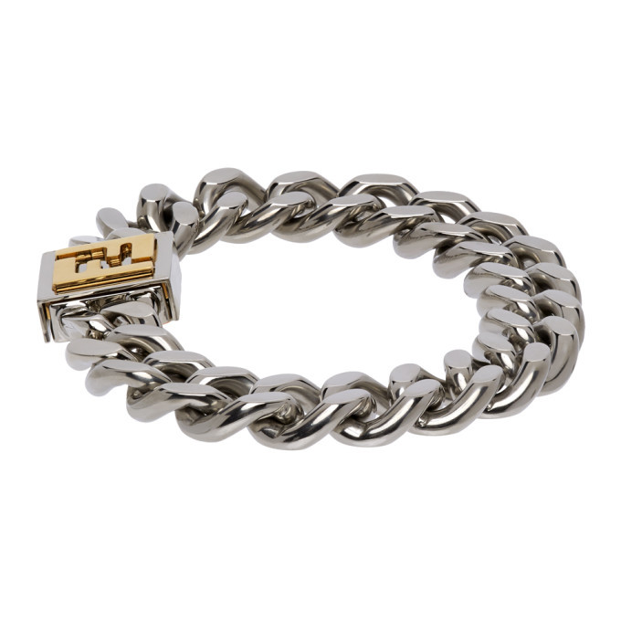 Fendi Silver and Gold FF Bracelet Fendi