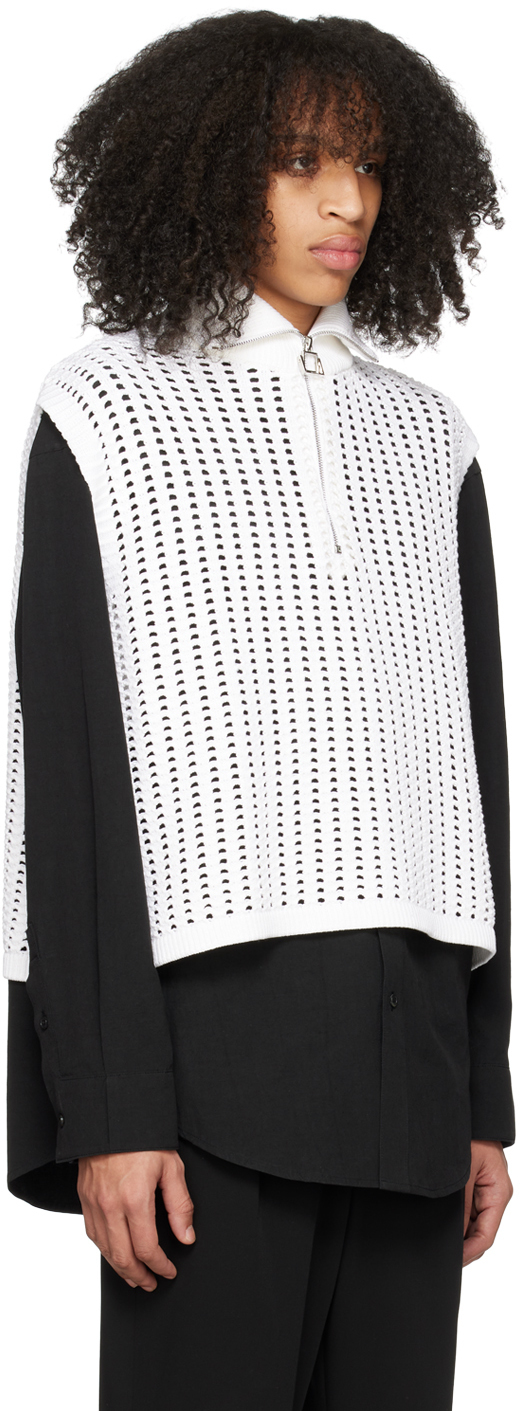 Wooyoungmi White Half-Zip Vest Wooyoungmi