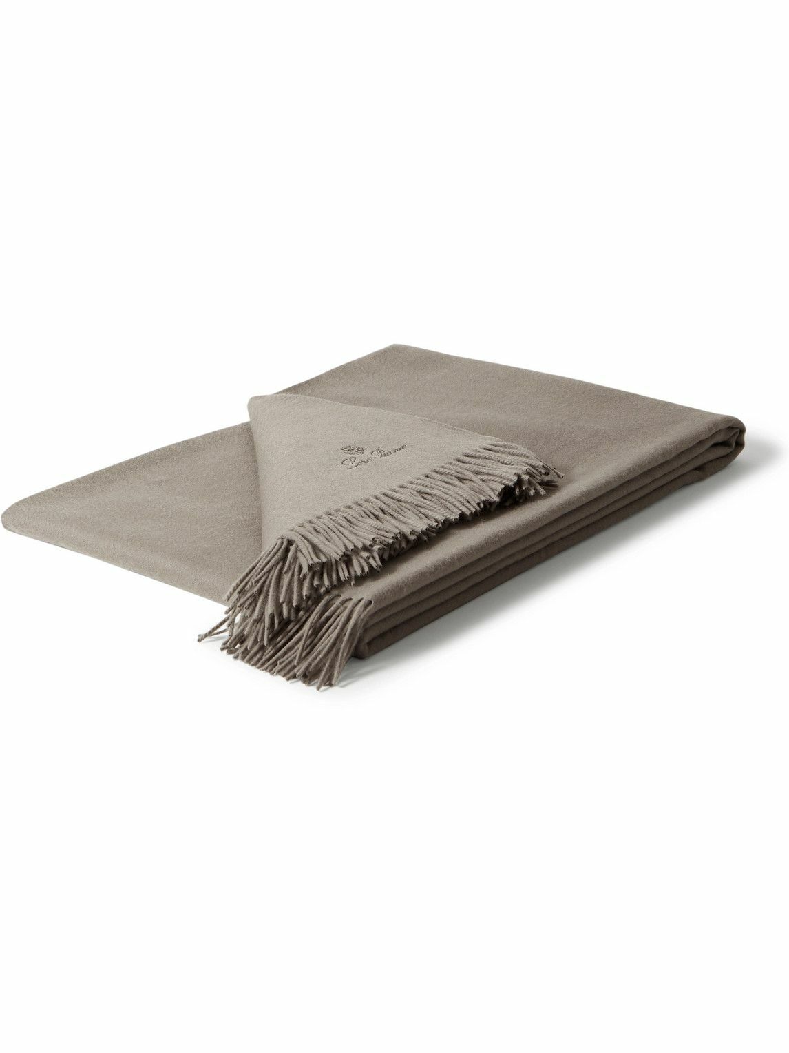 Loro Piana - Fringed Logo-Embroidered Cashmere Throw Loro Piana
