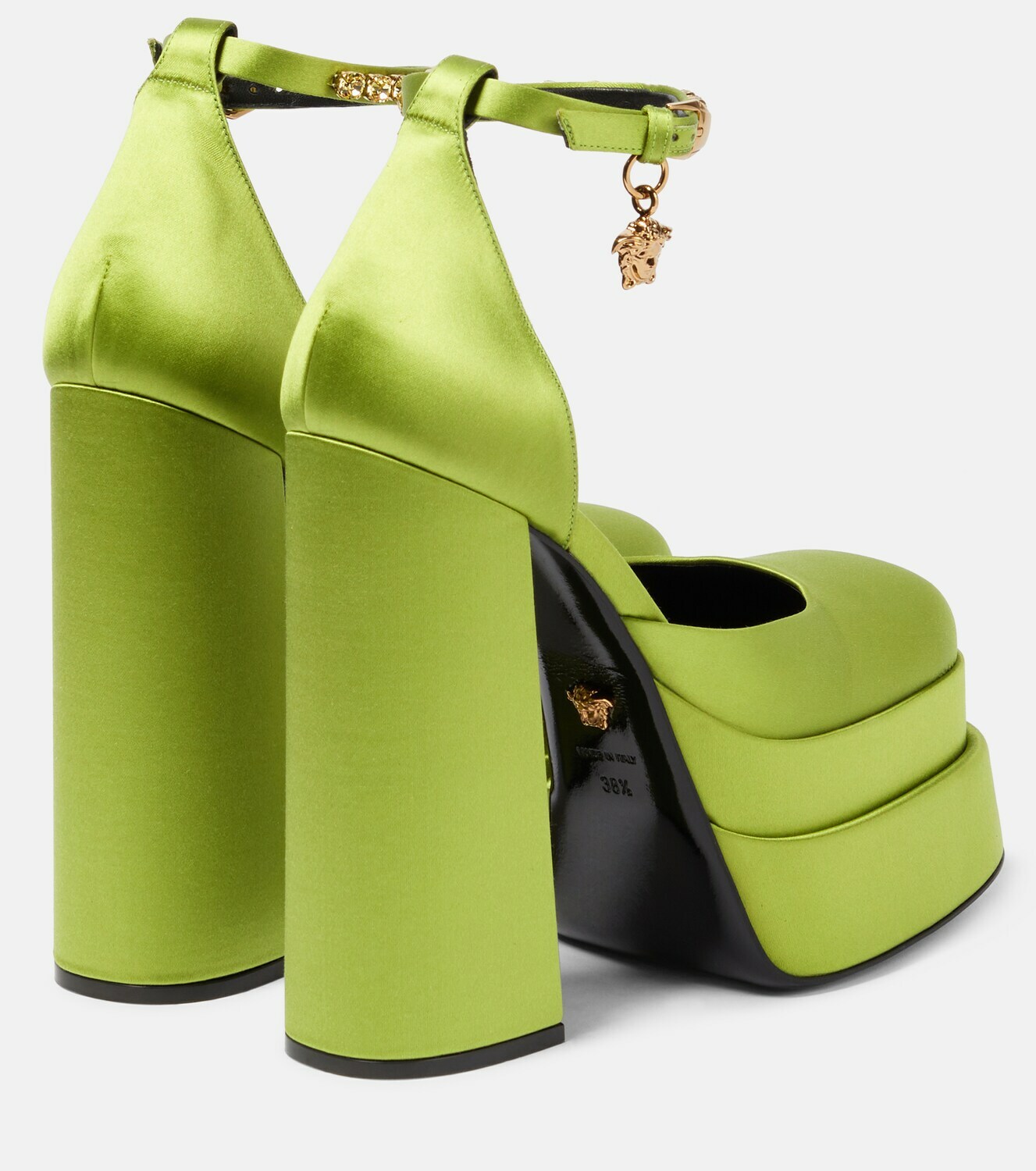 Versace - Medusa Aevitas satin platform pumps Versace