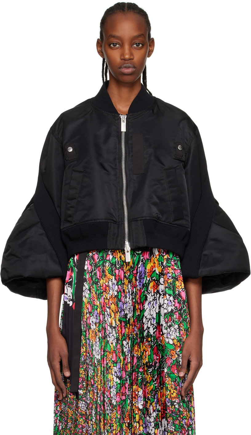 sacai Black Padded Bomber Jacket Sacai