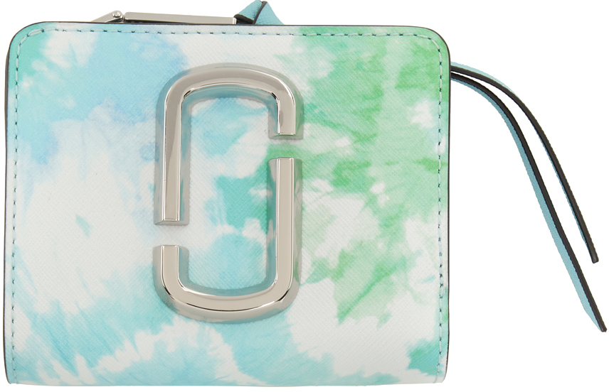 Marc Jacobs Blue & White Mini 'The Snapshot Compact' Wallet Marc Jacobs