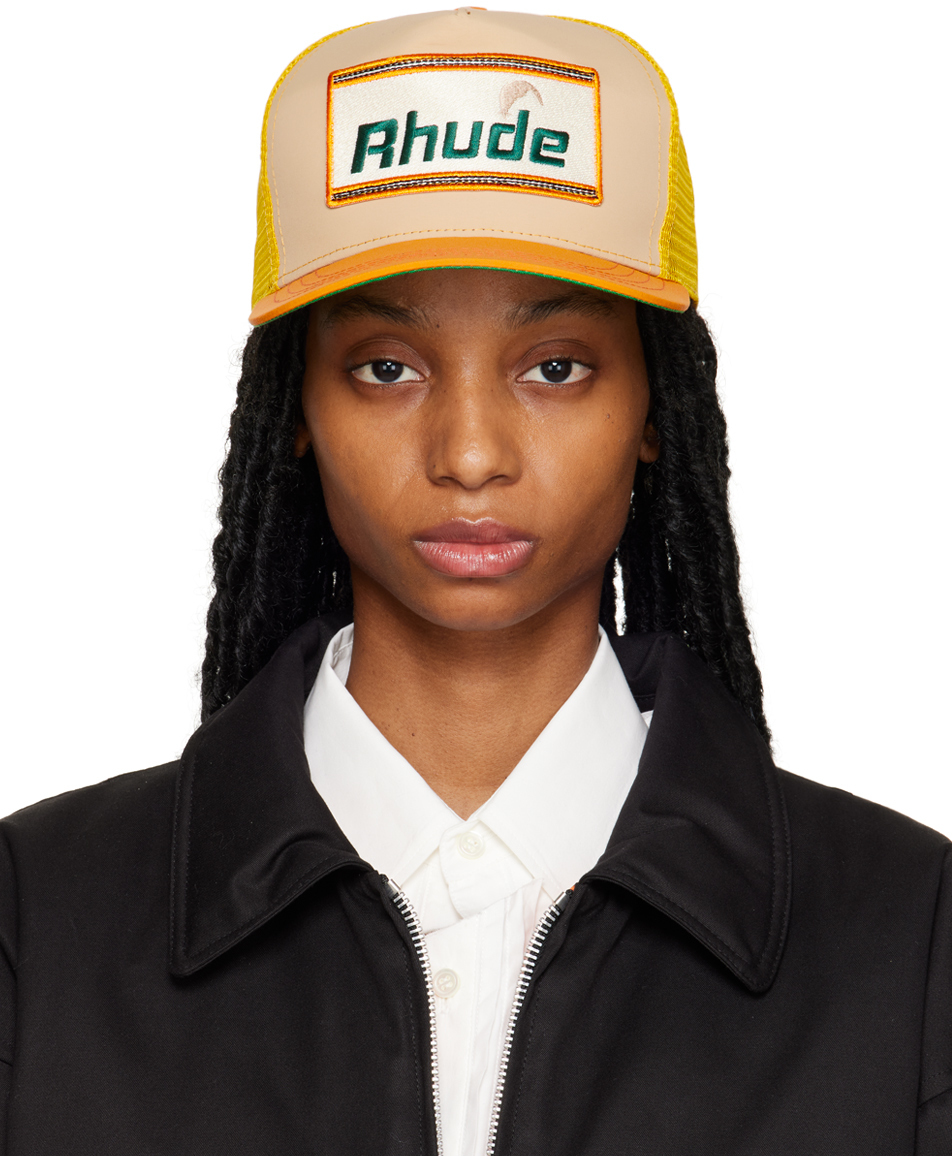 Rhude Orange & Tan Patch Cap Rhude