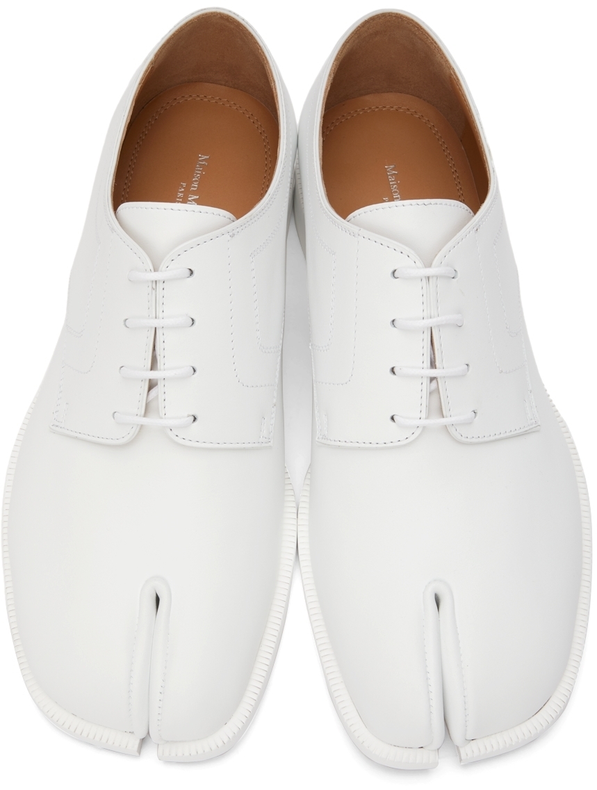 Maison Margiela White Tabi Lace-Up Derbys Maison Margiela