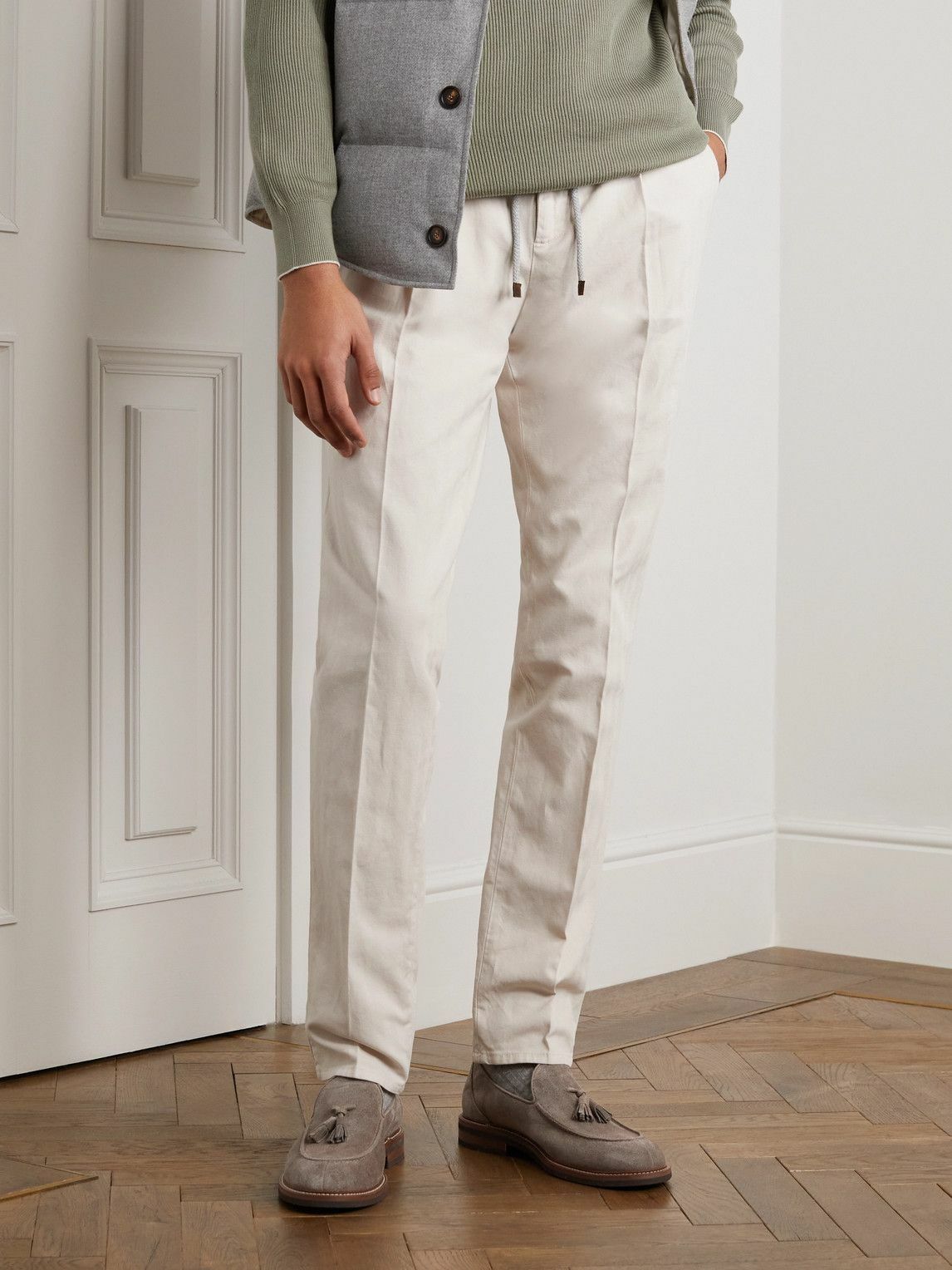 Brunello Cucinelli - Tasselled Suede Loafers - Gray Brunello Cucinelli