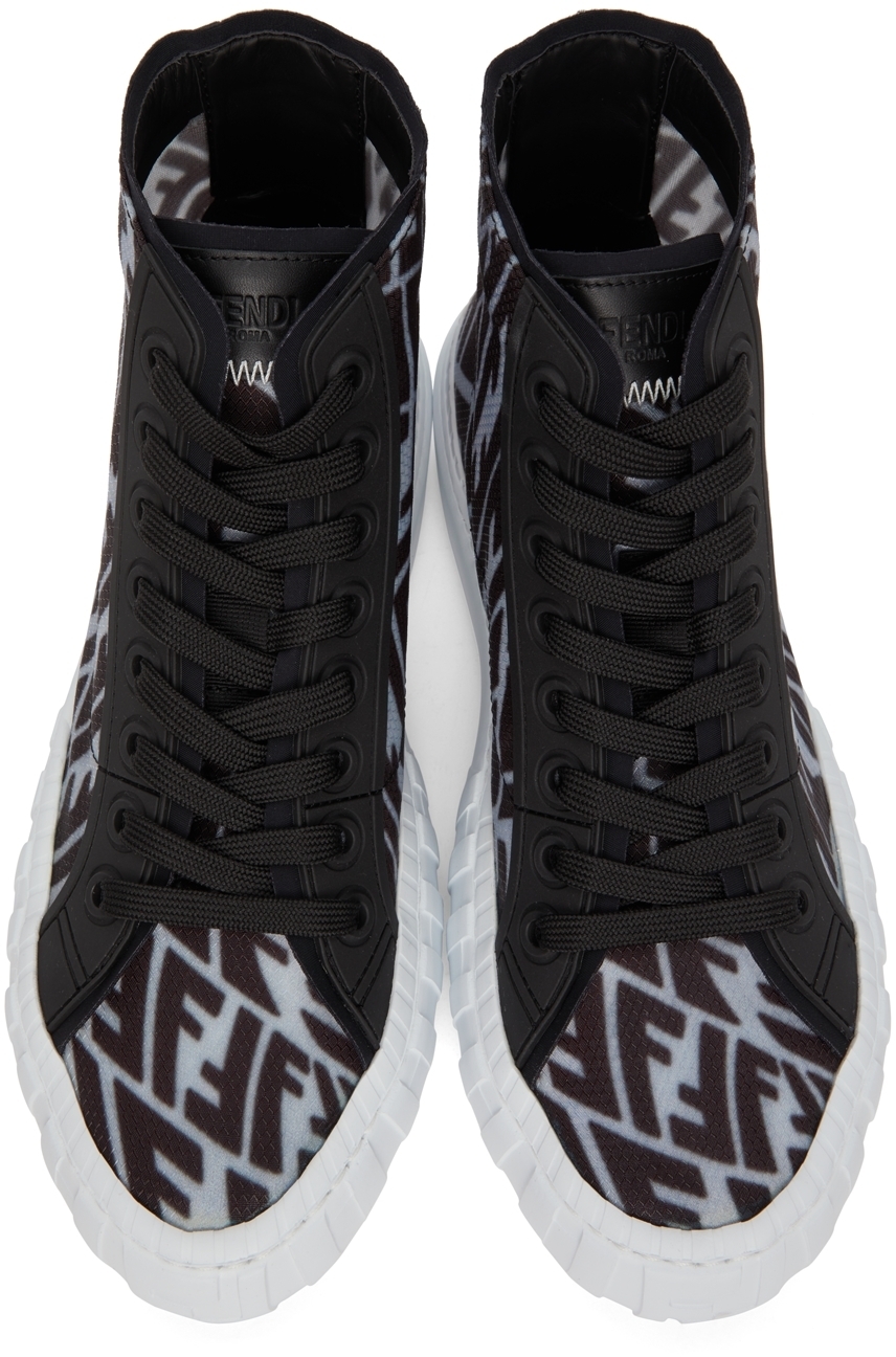 Fendi Black & Transparent FF Vertigo 'Fendi Force' High-Top Sneakers Fendi