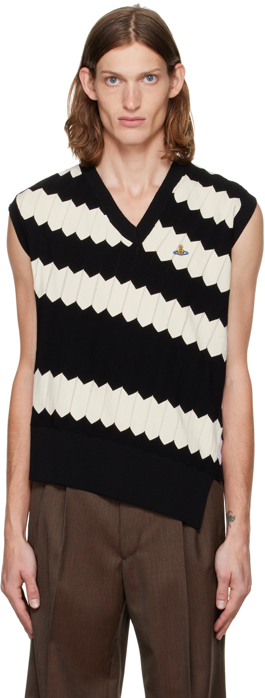 Vivienne Westwood White & Black Chevron Vest Vivienne Westwood