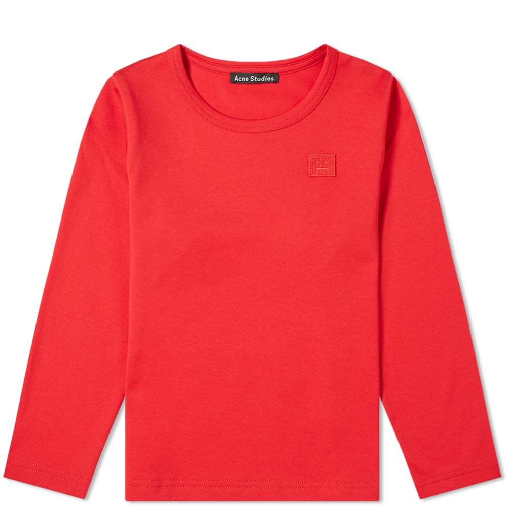 Acne Studios Mini Long Sleeve Nash Face Tee Cardinal Red Acne Studios